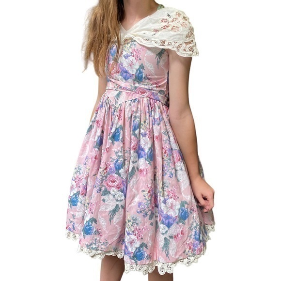 Vintage | Dresses | Vintage Early 9s Fairy Core Princess Floral Dress ...